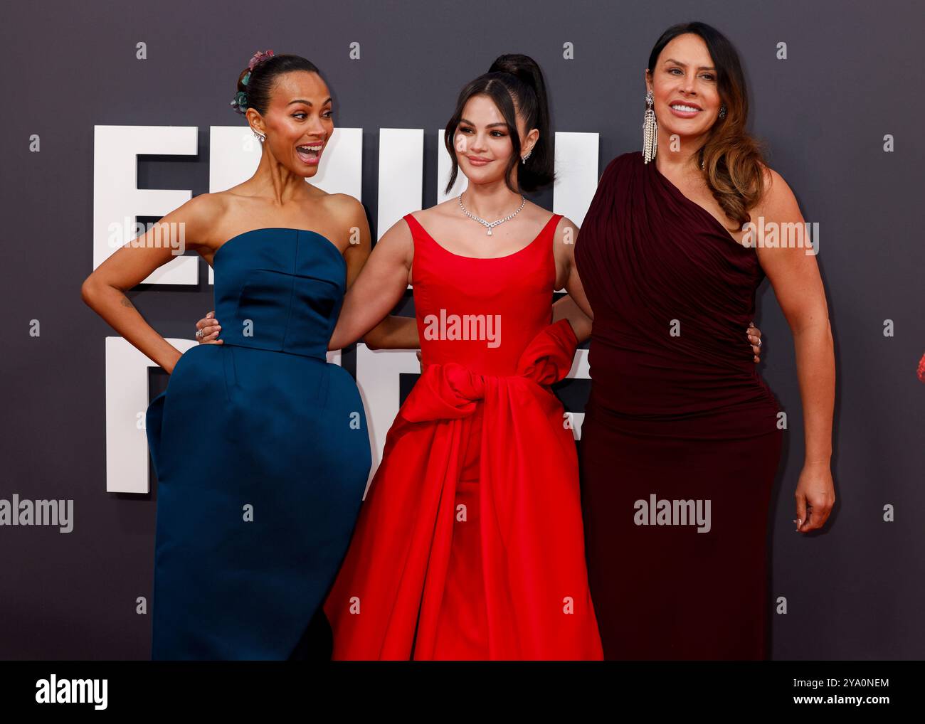 London, UK. 11th Oct, 2024. Zoe Saldana, Selena Gomez and Karla Sofía Gascón attend the BFI ...
