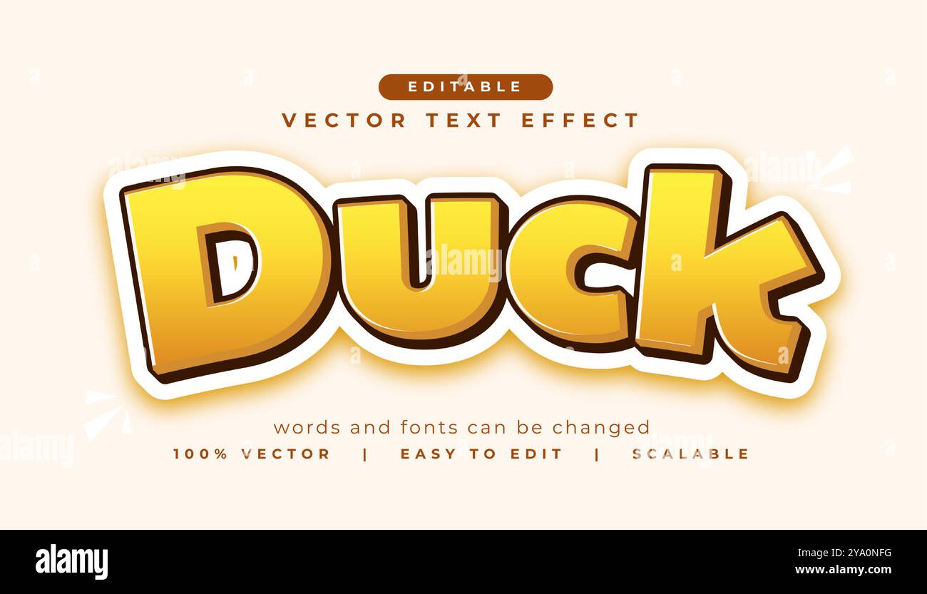 bold duck lettering text effect in editable style vector Stock Vector ...