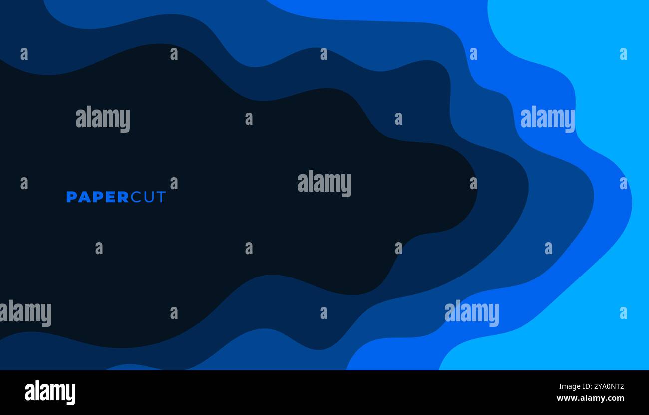 abstract curvy rounded modern poster in papercut style vector Stock ...