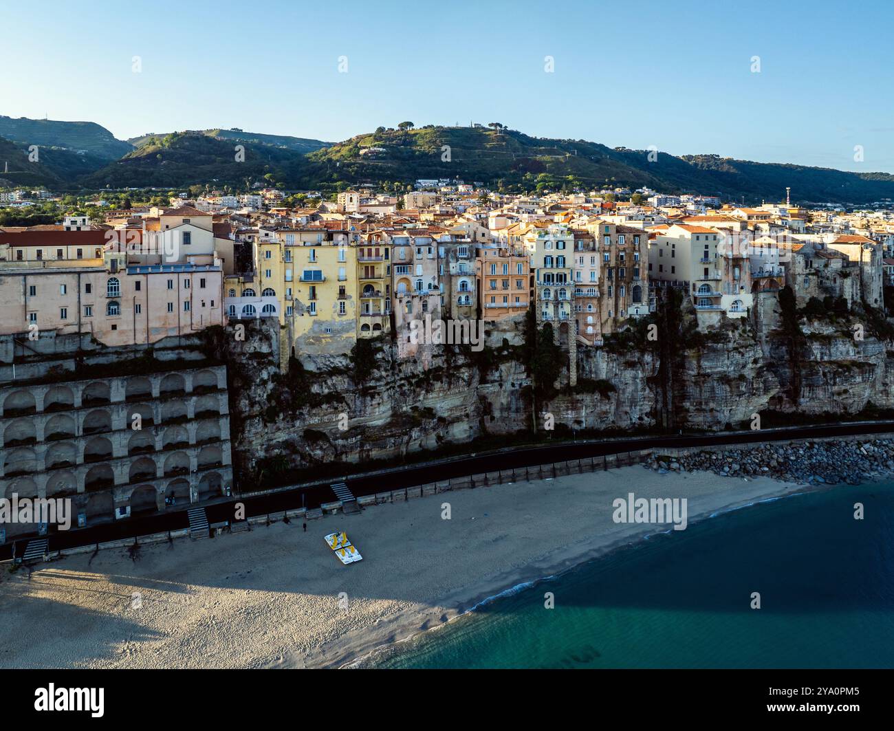 Tropea from a drone, Tyrrhenian Sea, Calabria, Italy, Europe Stock ...