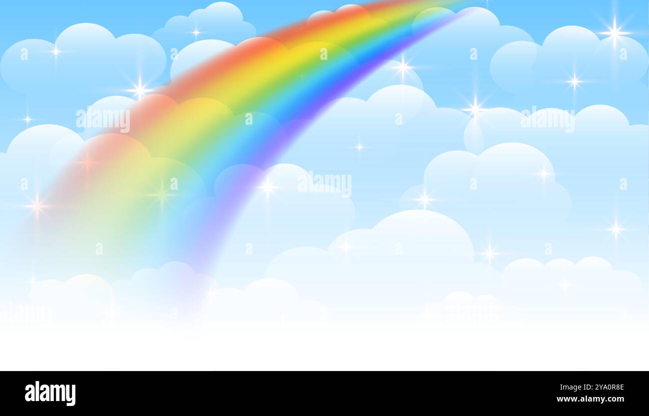 dreamy magical cloud backdrop with rainbow design vector Stock Vector ...
