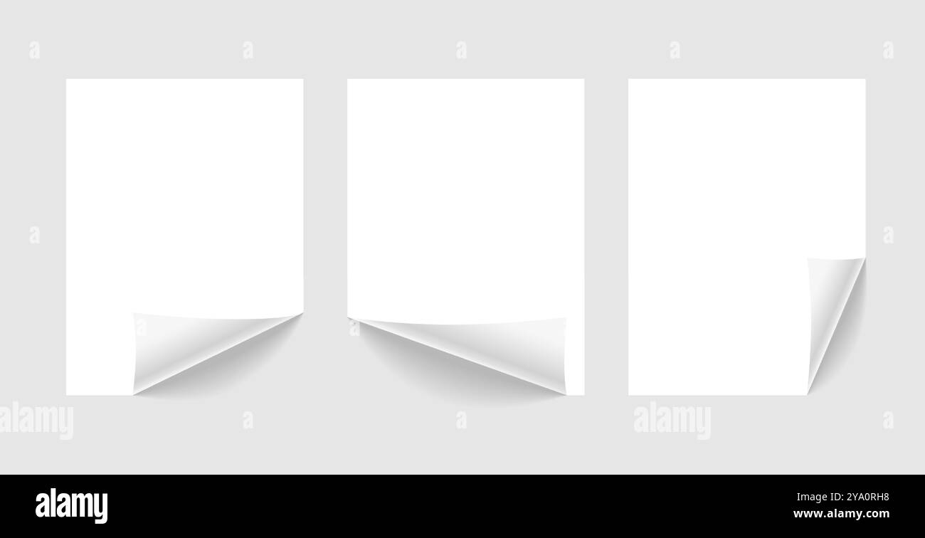 set of empty paper fold border tempalte design vector Stock Vector ...