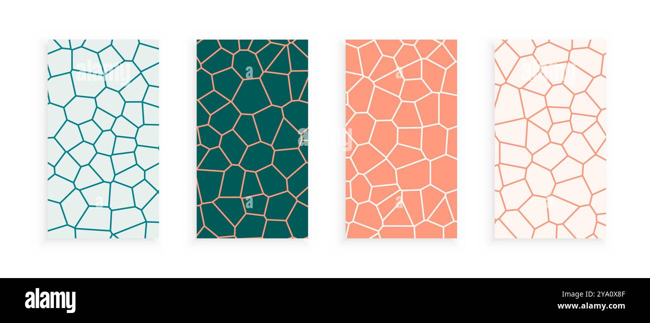 set of abstract voronoi grid block texture vertical poster vector Stock Vector Image & Art - Alamy