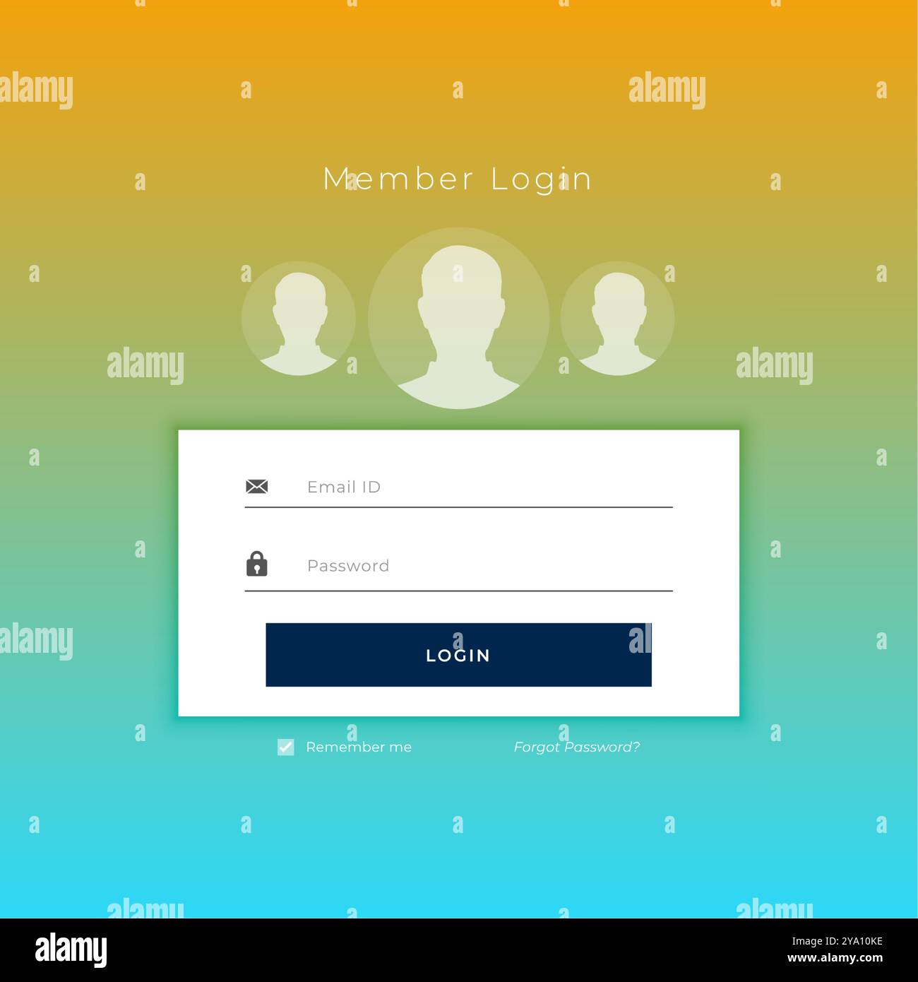 secure login page screen template with username and password design vector Stock Vector Image ...