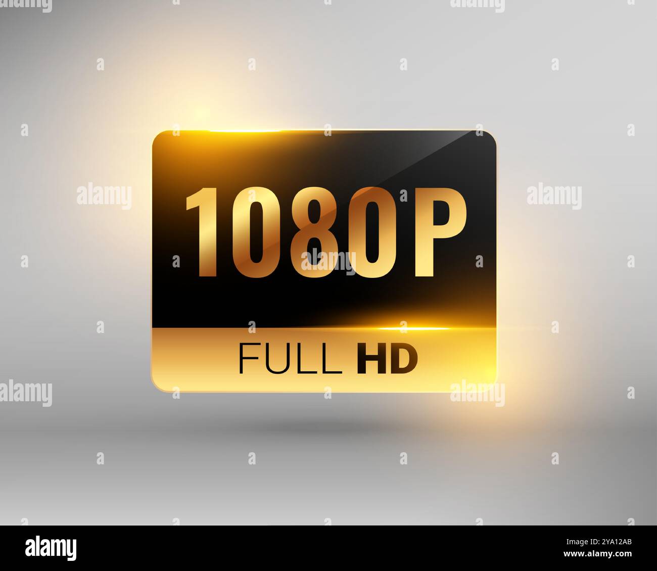 1080p full hd screen resolution dimension tag icon in premium style ...