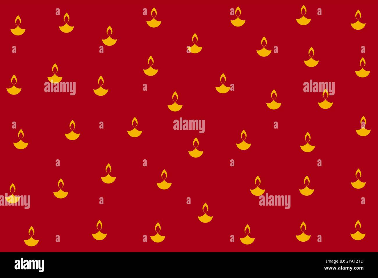 traditional shubh diwali diya pattern red background vector Stock ...