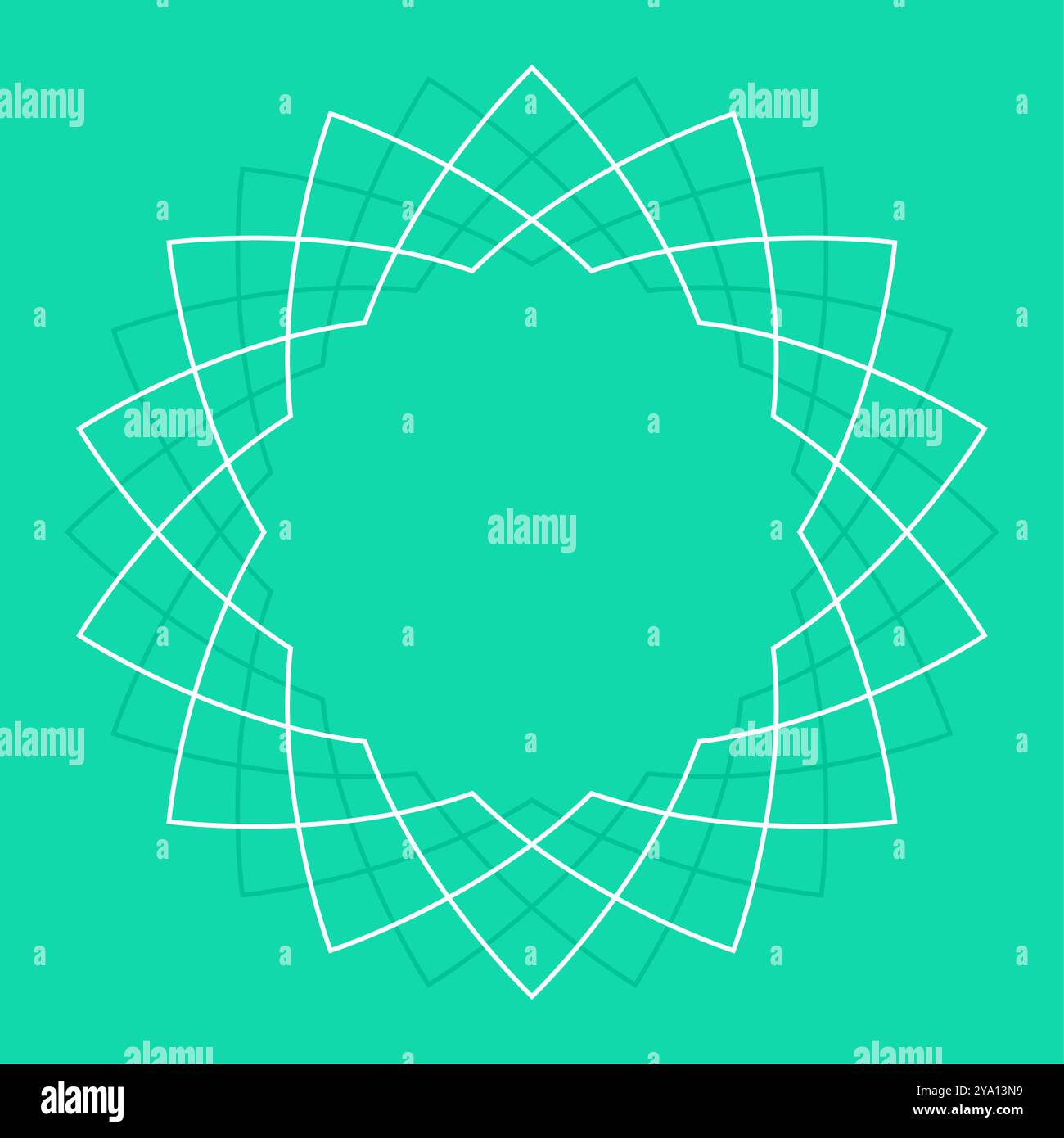 line art islamic symmetry round frame design vector Stock Vector Image ...