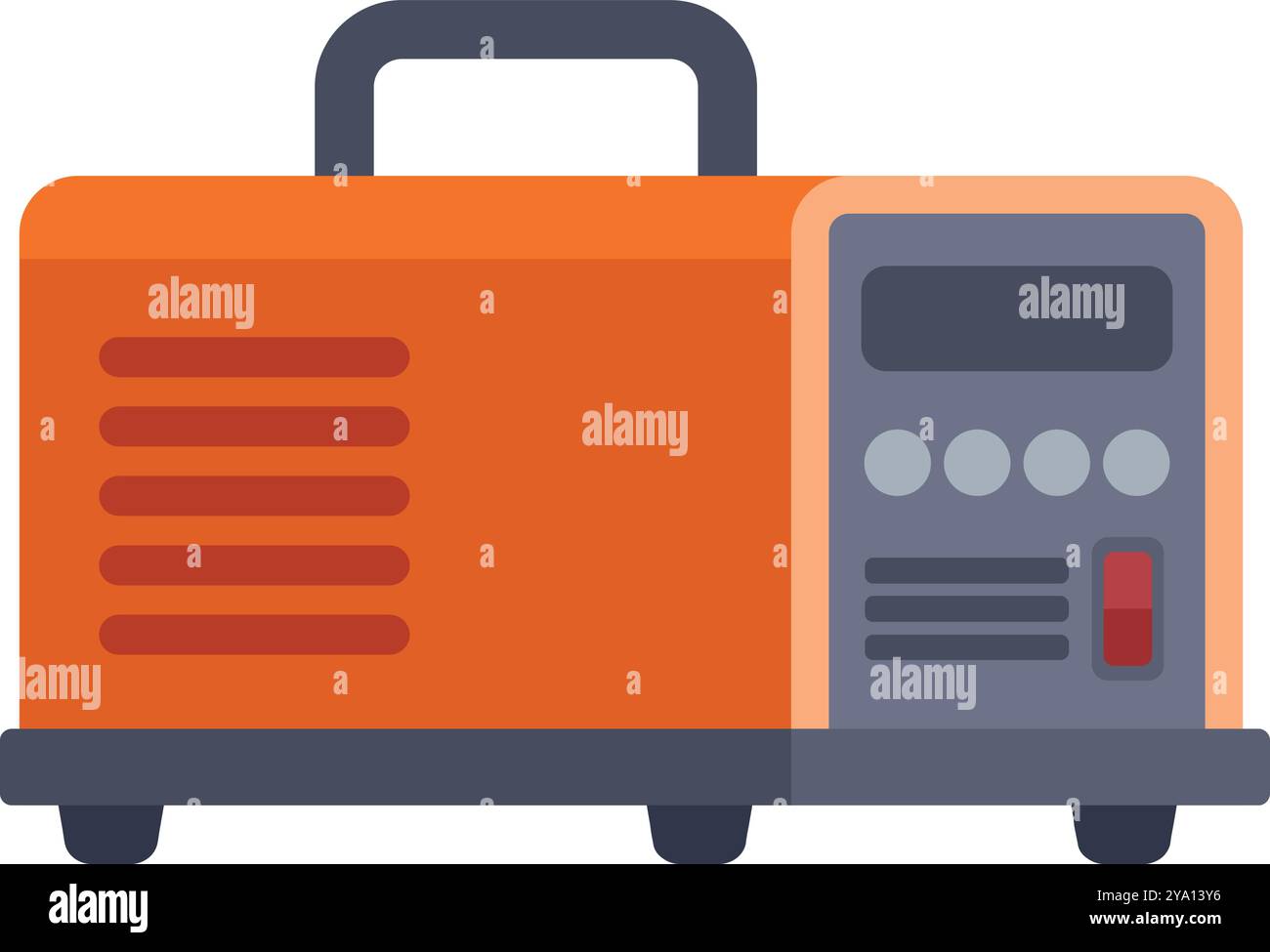 Portable generator supplying electrical power using gasoline engine ...
