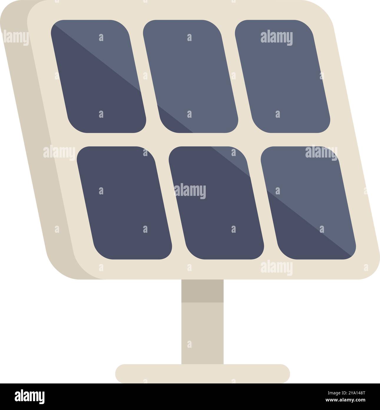 Simple icon of a solar panel converting sunlight into electricity ...