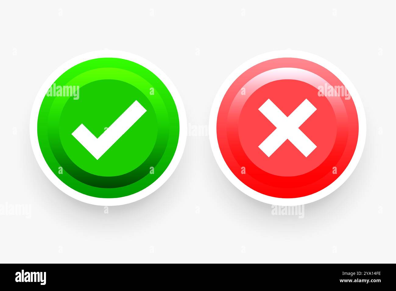 3d style yes and no check mark sign design vector Stock Vector Image ...