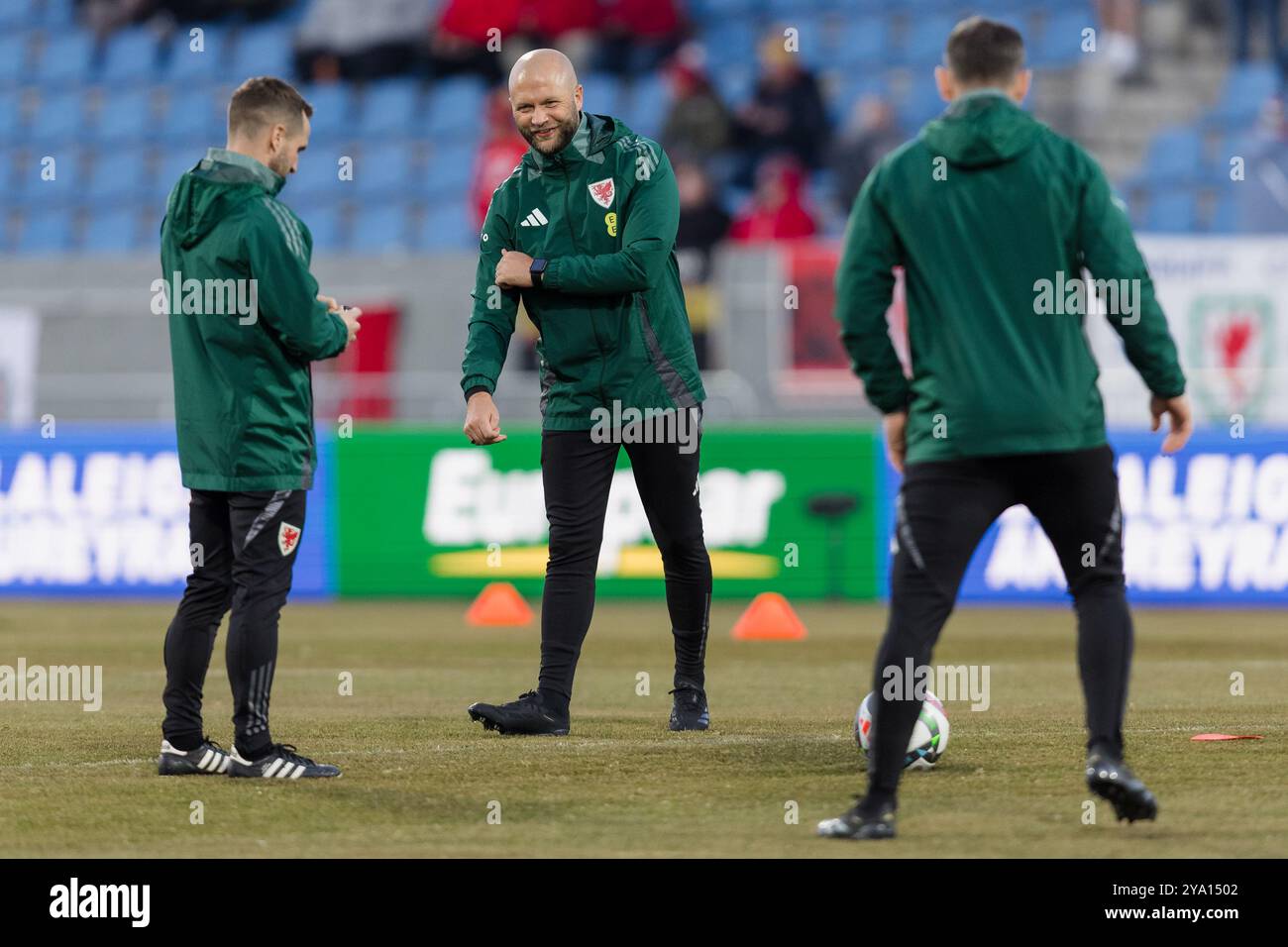 REYKJAVIK, ICELAND - 11 OCTOBER 2024: Wales’ Assistant Coach James ...