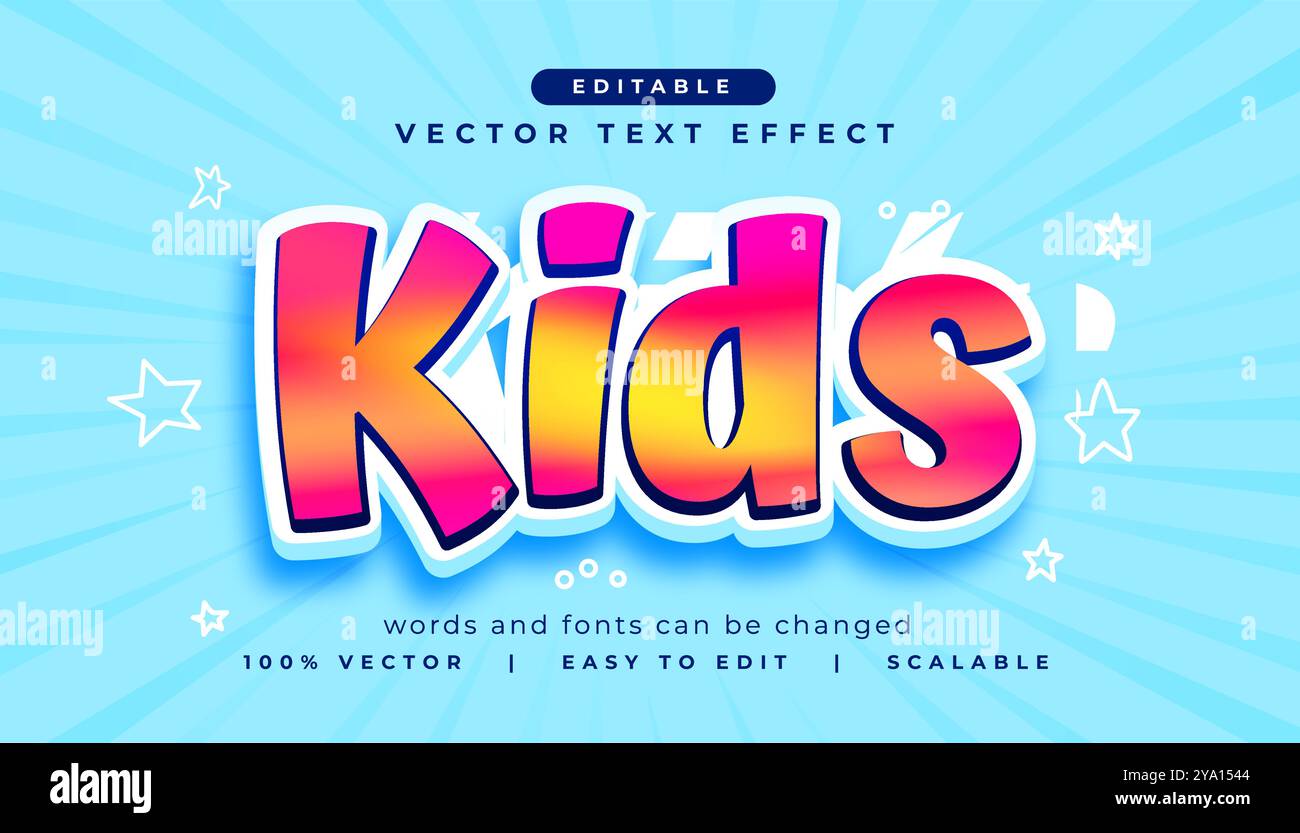 Kids text effect hi-res stock photography and images - Alamy