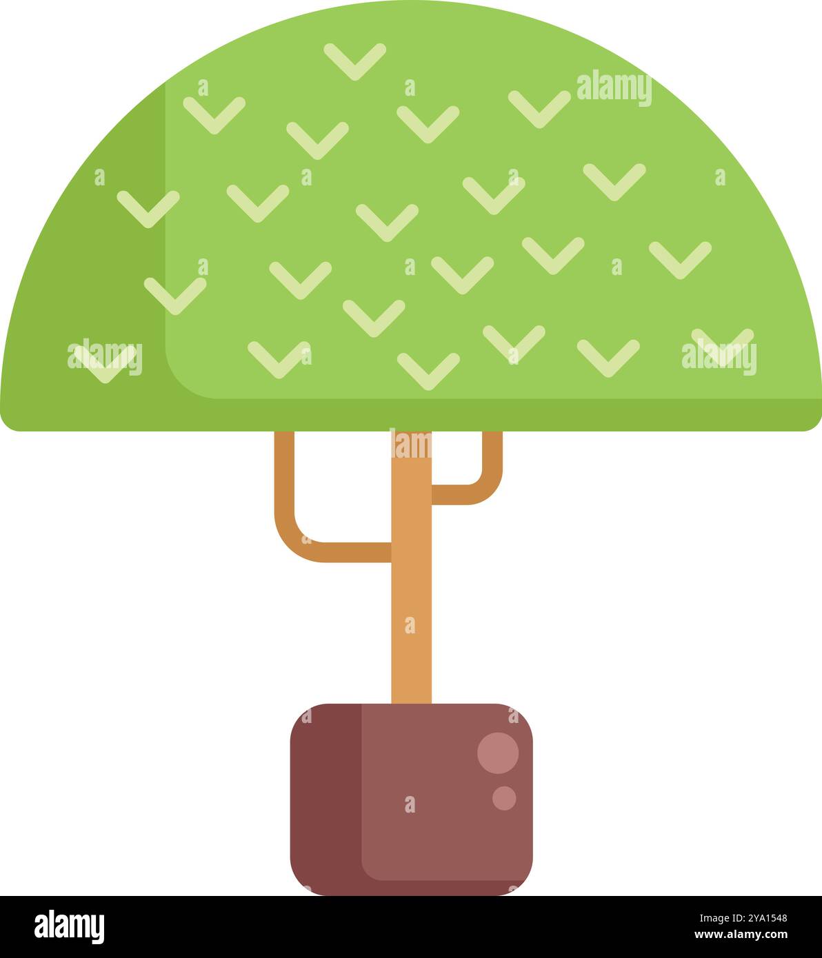 Stylized green tree growing in a pot is ready to decorate a garden ...