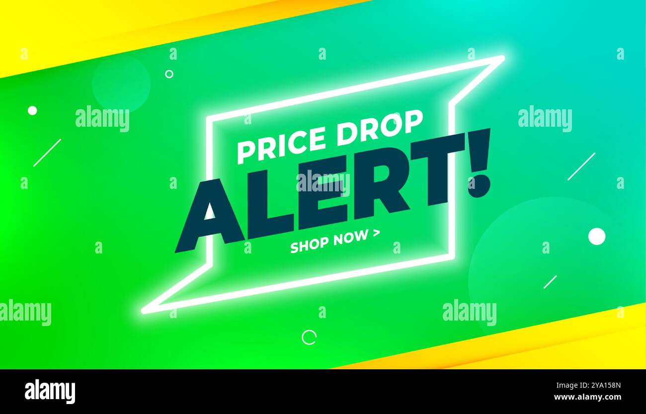 holiday special price drop alert banner with glowing neon effect vector ...
