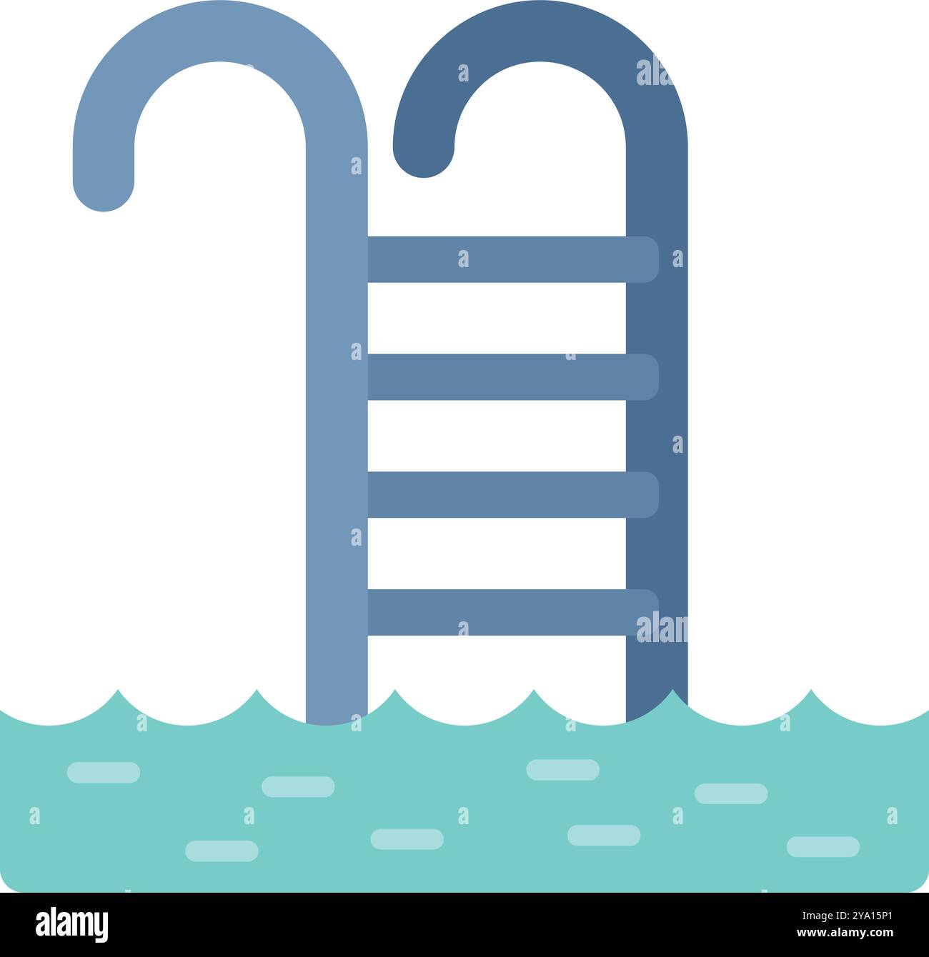 Minimalist illustration featuring a swimming pool ladder partially ...
