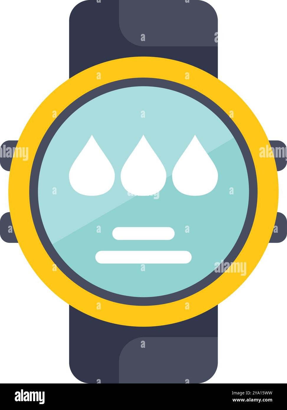 Modern smartwatch is displaying water drop icons, reminding user to ...