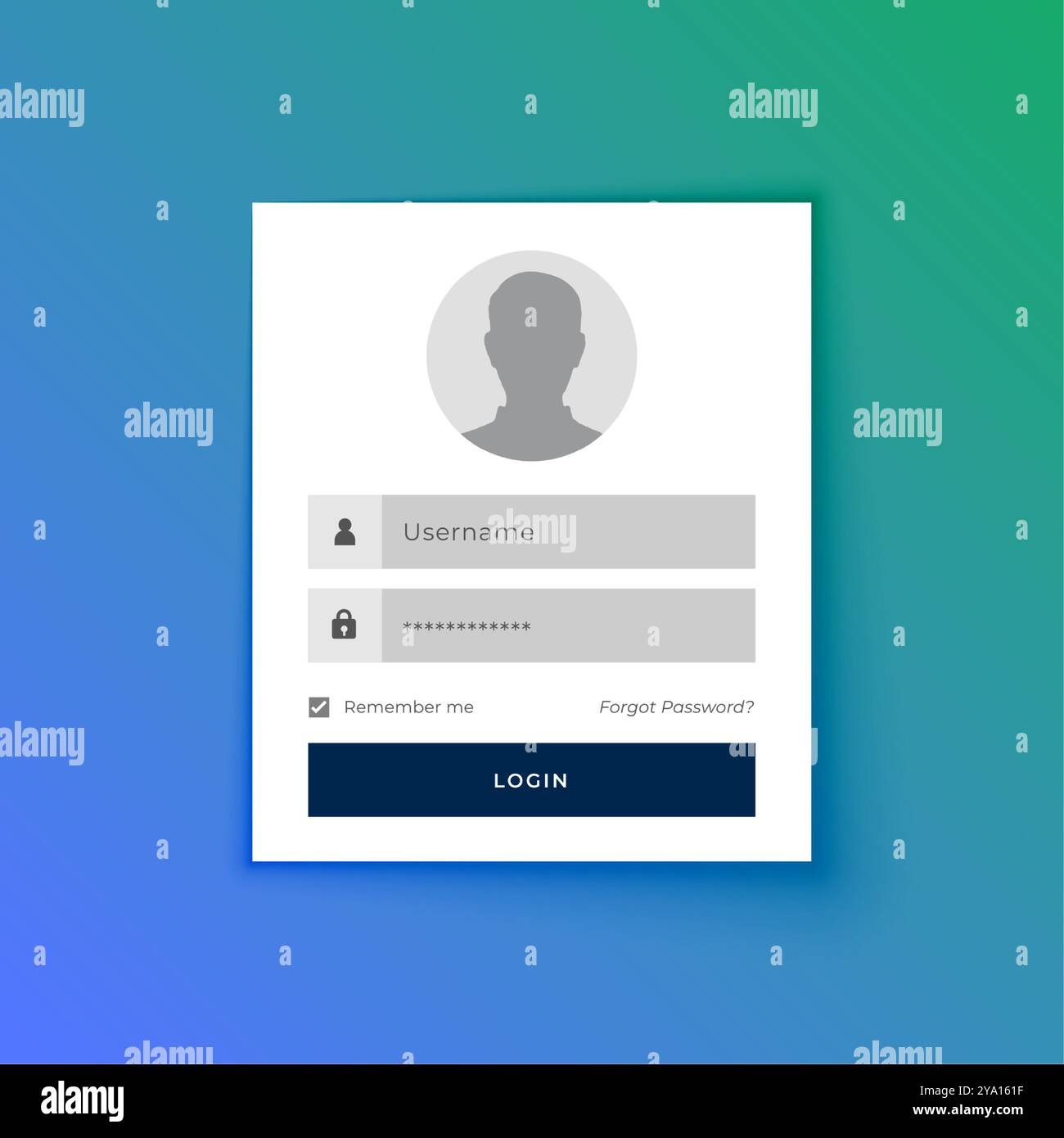 business application login form template for contact information vector ...
