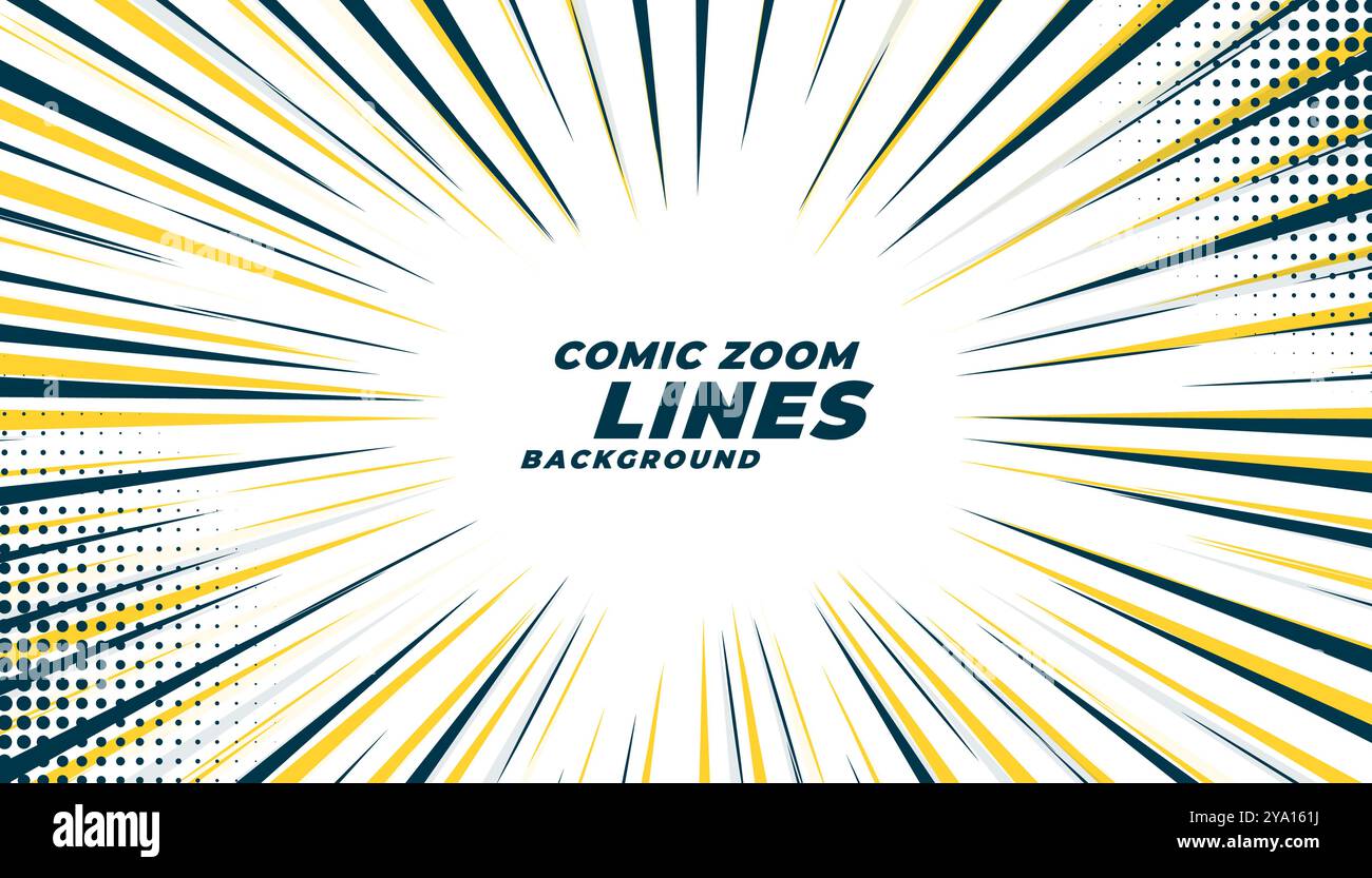 comic style sunburst zoom lines motion banner design vector Stock ...