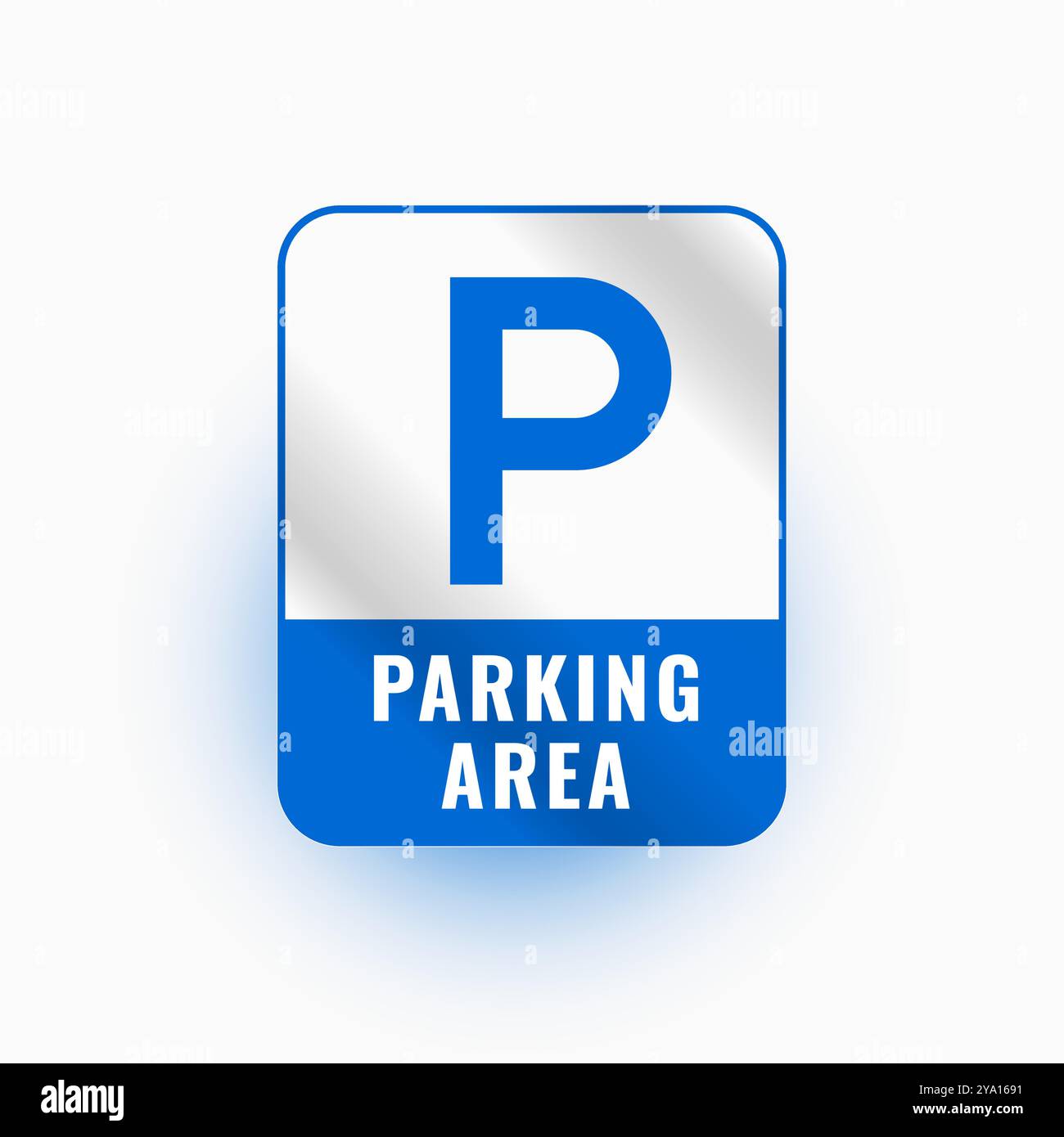 blue parking area sign on white background vector Stock Vector Image ...