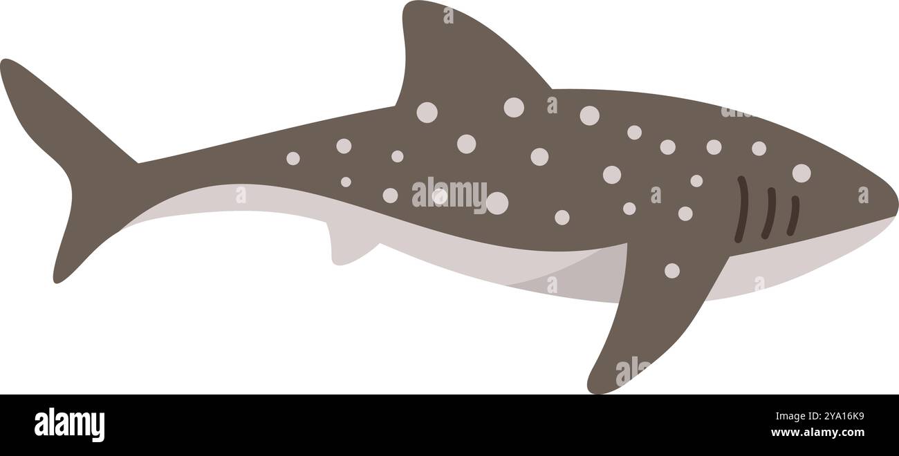 Minimalist vector illustration of a whale shark swimming underwater ...