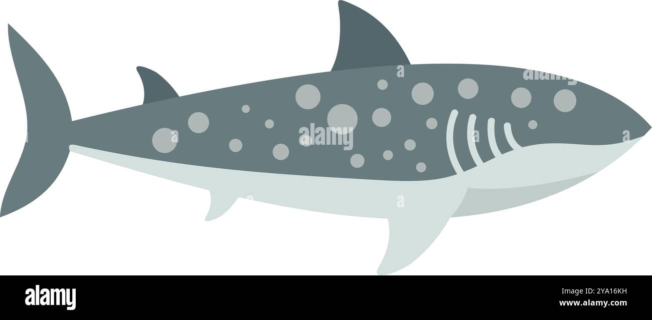 Simple cartoon whale shark swimming underwater with mouth open Stock ...