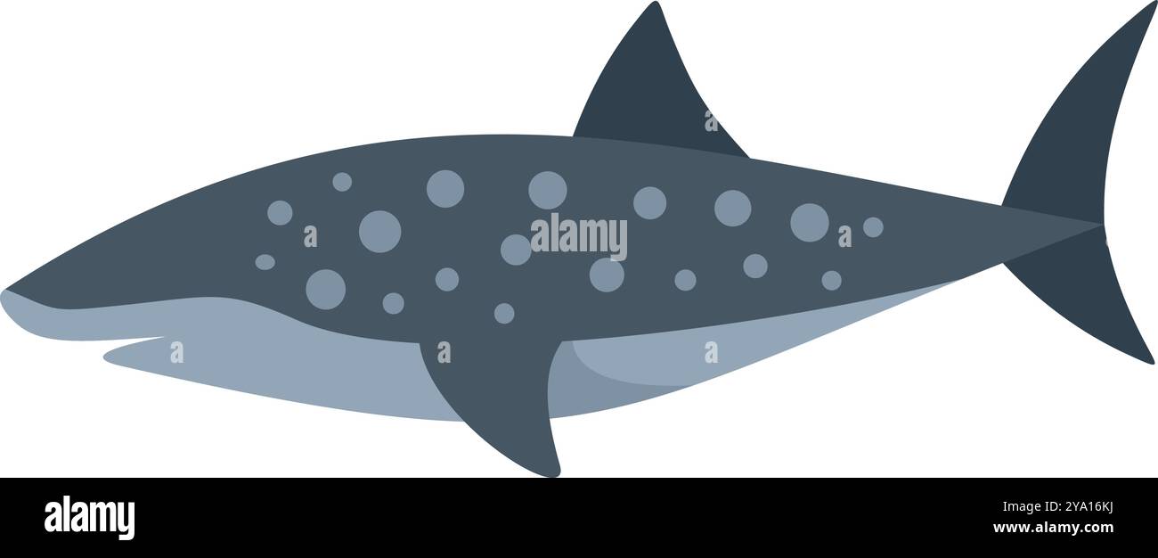 Simple cartoon drawing of a whale shark swimming peacefully in the ...