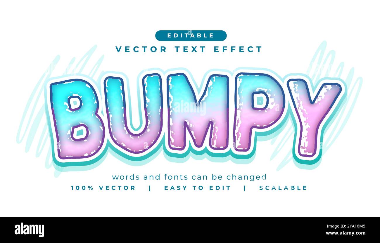 pastel color bumpy text effect editable template vector Stock Vector ...