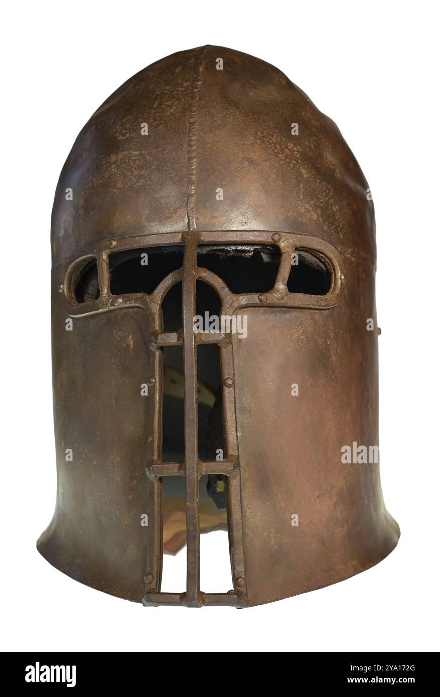 An old metal helm used by Knights for protection Stock Photo - Alamy