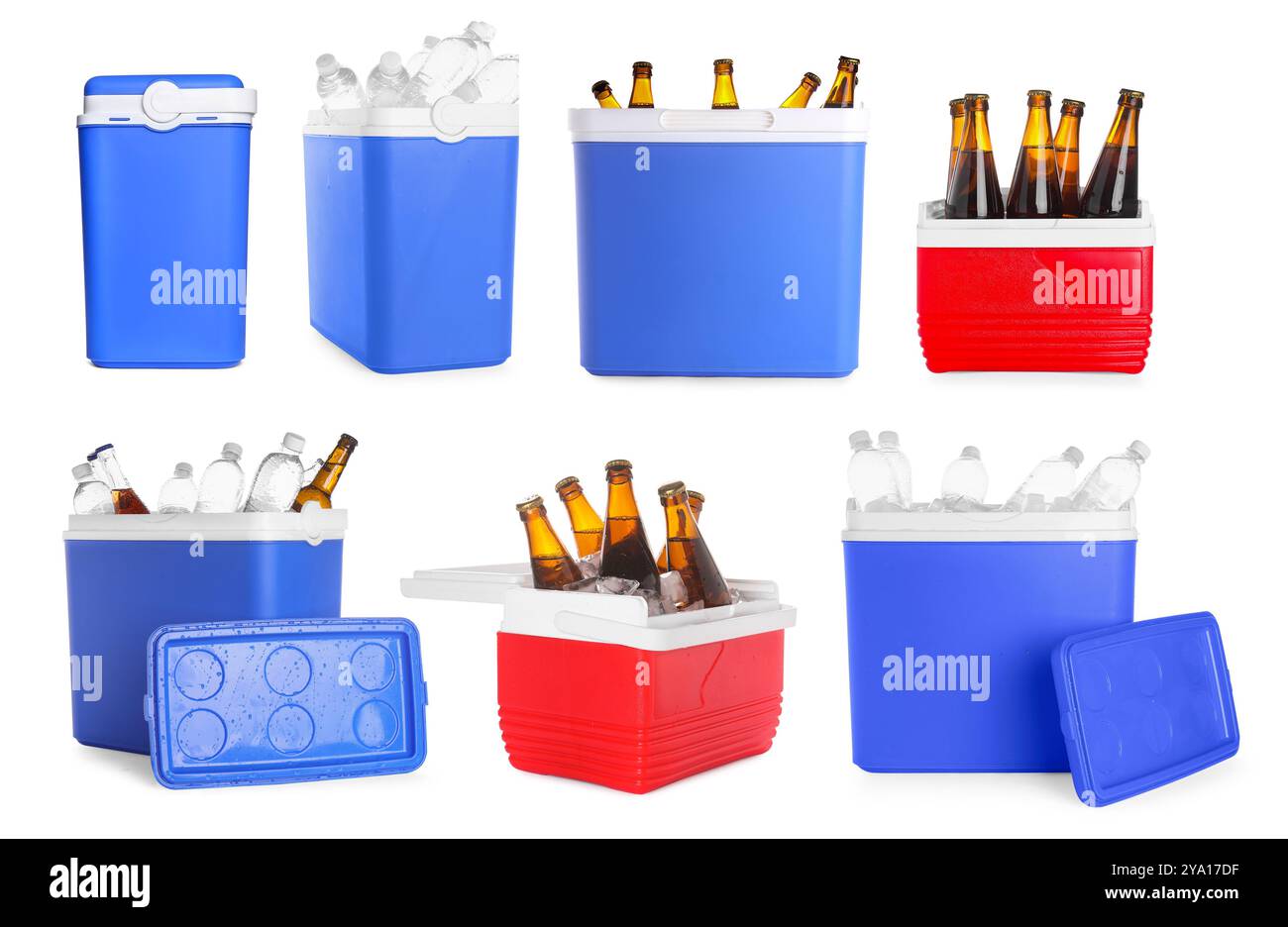 Different cool boxes isolated on white, set Stock Photo - Alamy