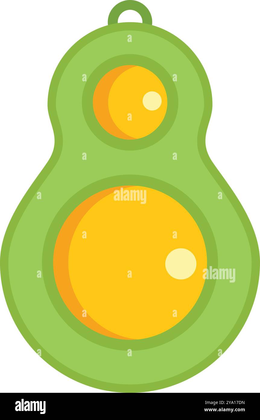 Green avocado shaped dimple pop it fidget toy, a trendy silicone stress ...