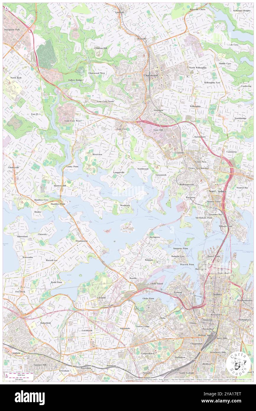 Map of lane cove Cut Out Stock Images & Pictures - Alamy