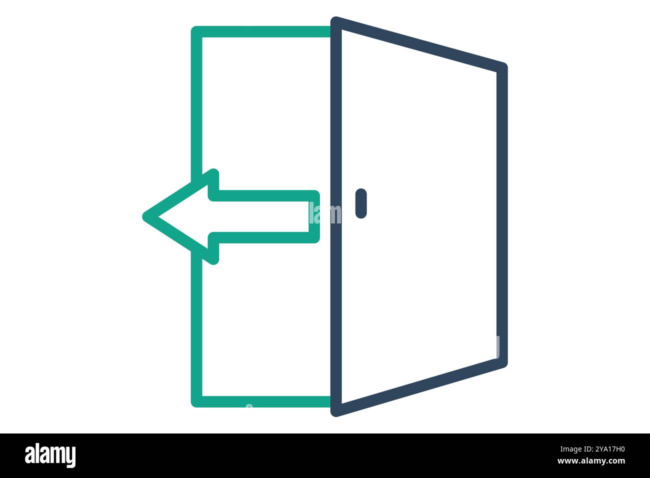 Exit icon. line icon style. open door with arrow. icon related to ...