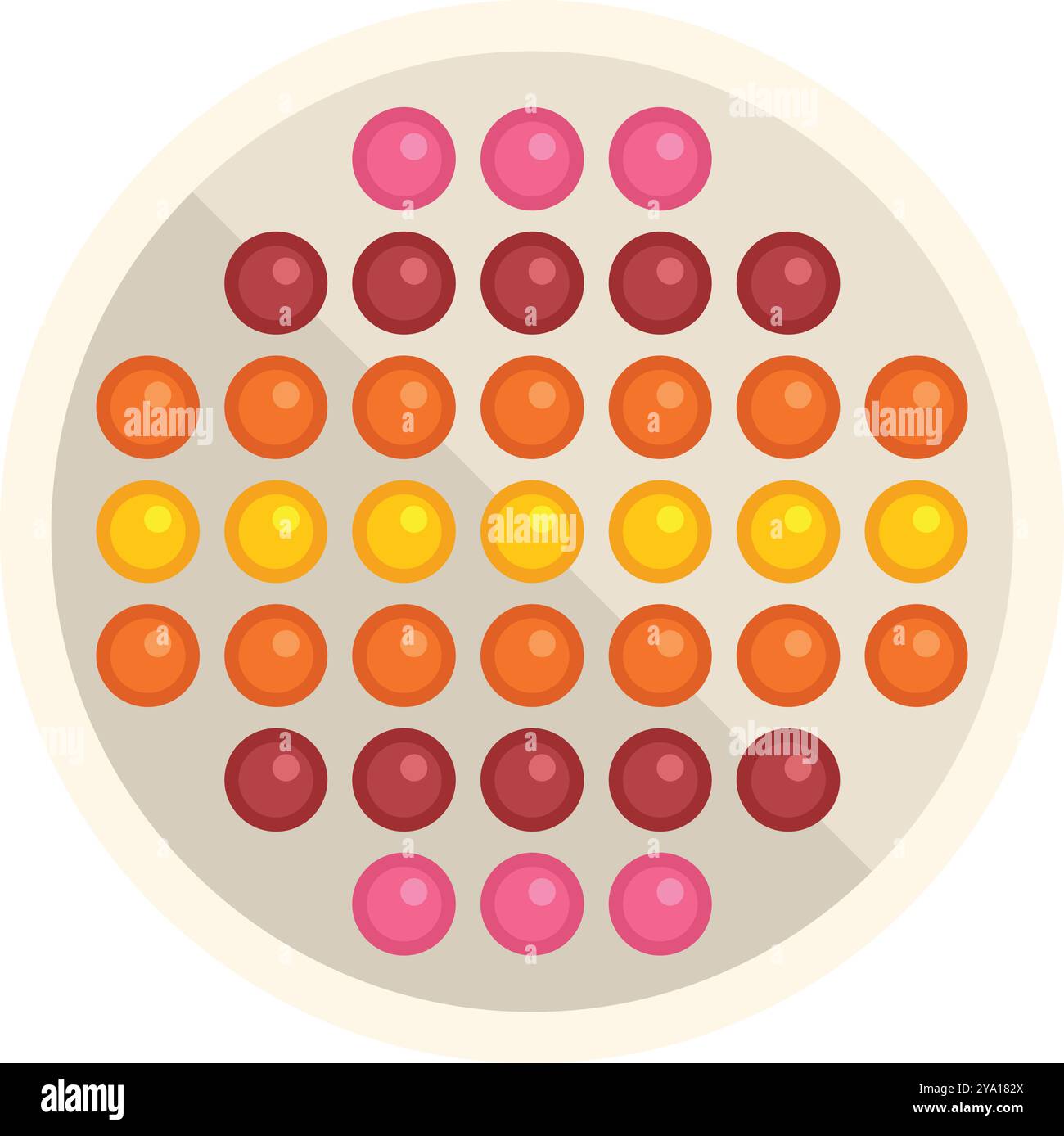 Colorful pop it fidget toy is shown with its characteristic bubbles ...