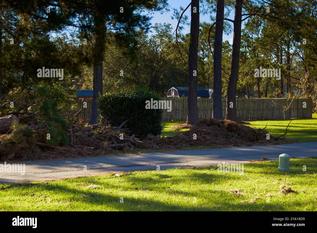 Cleaning up after Hurricane Helene in Lakeland, Georgia USA Stock Photo ...
