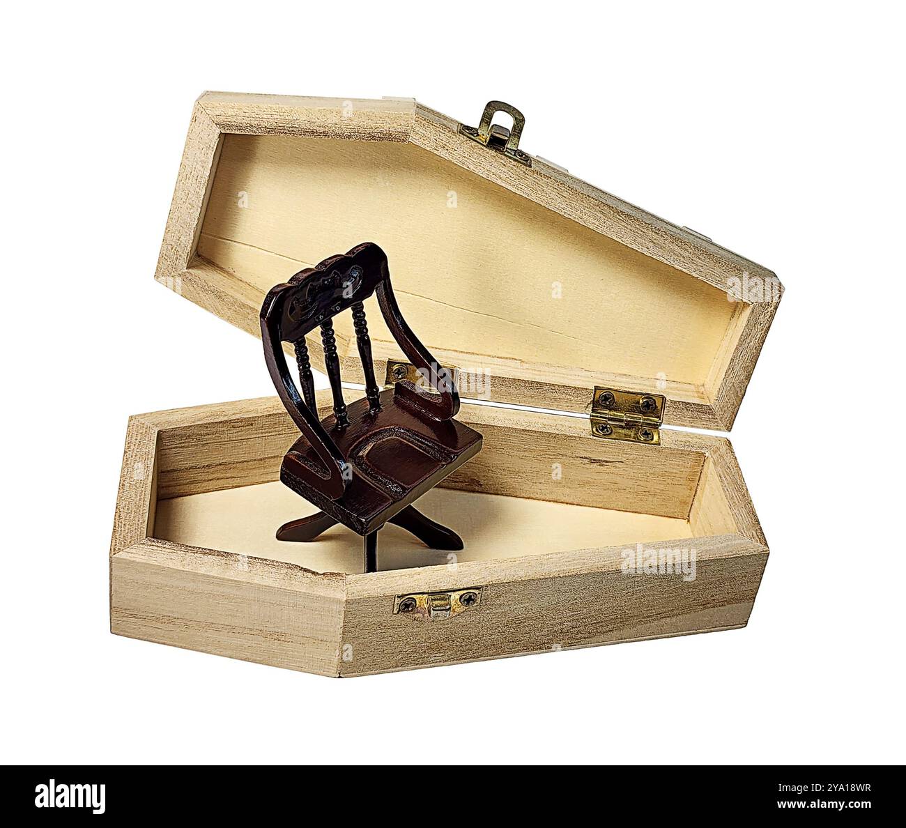 Wooden Coffin and office chair to show dying on interviews Stock Photo ...