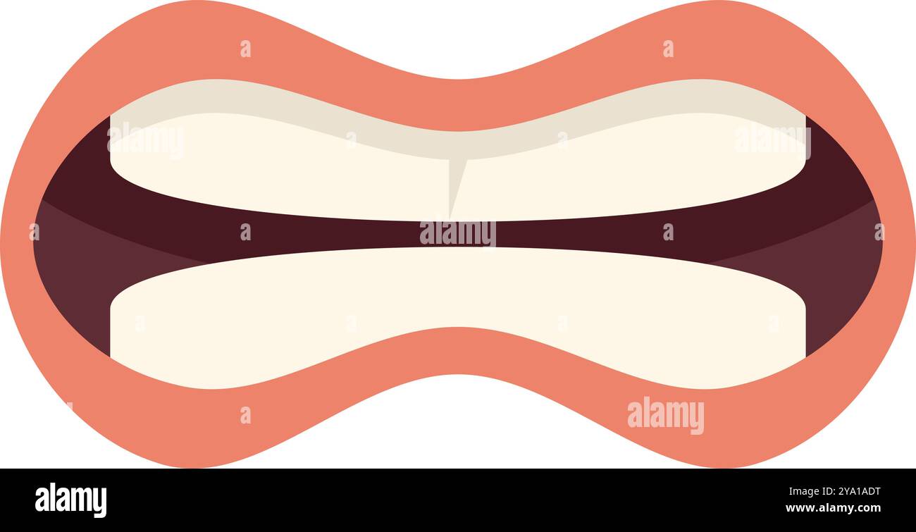 Cartoon mouth showing teeth in a frustrated expression of anger Stock ...