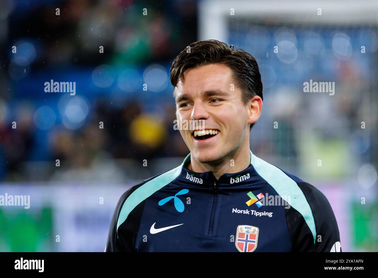 Oslo, Norway. 10th, October 2024. Hugo Vetlesen of Norway is warming up ...