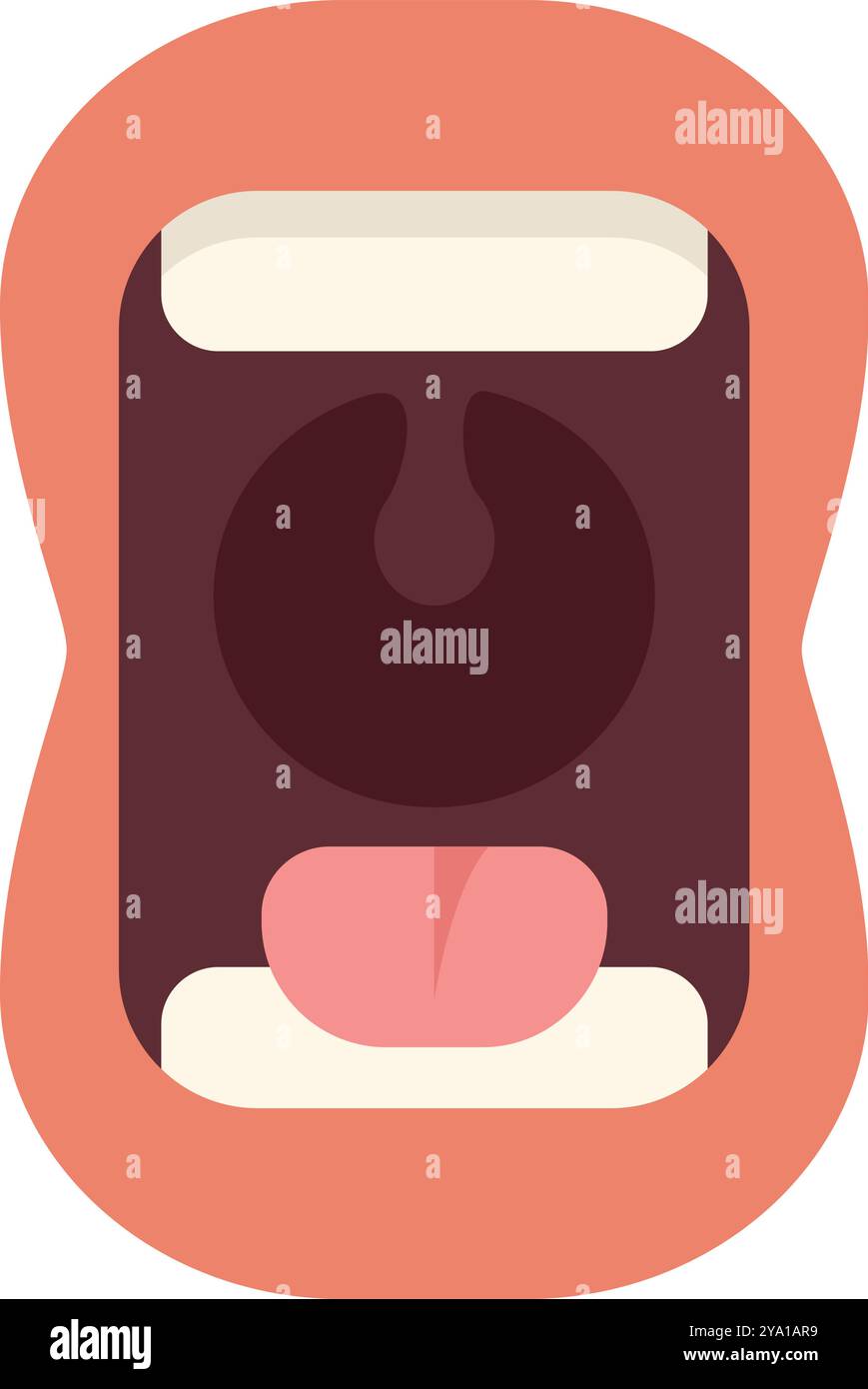 Cartoon open mouth showing tongue and teeth illustration with solid ...