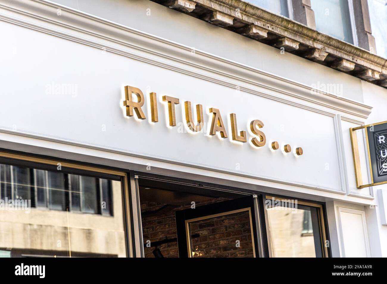 London, UK- September 19, 2024: Elegant Gold RITUALS Sign on Storefront ...