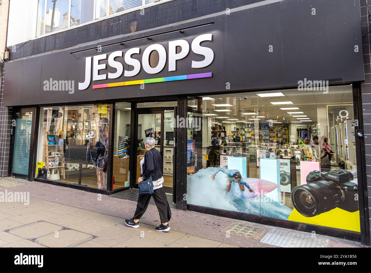 London, UK- September 19, 2024: Jessops Camera Storefront with Colorful ...