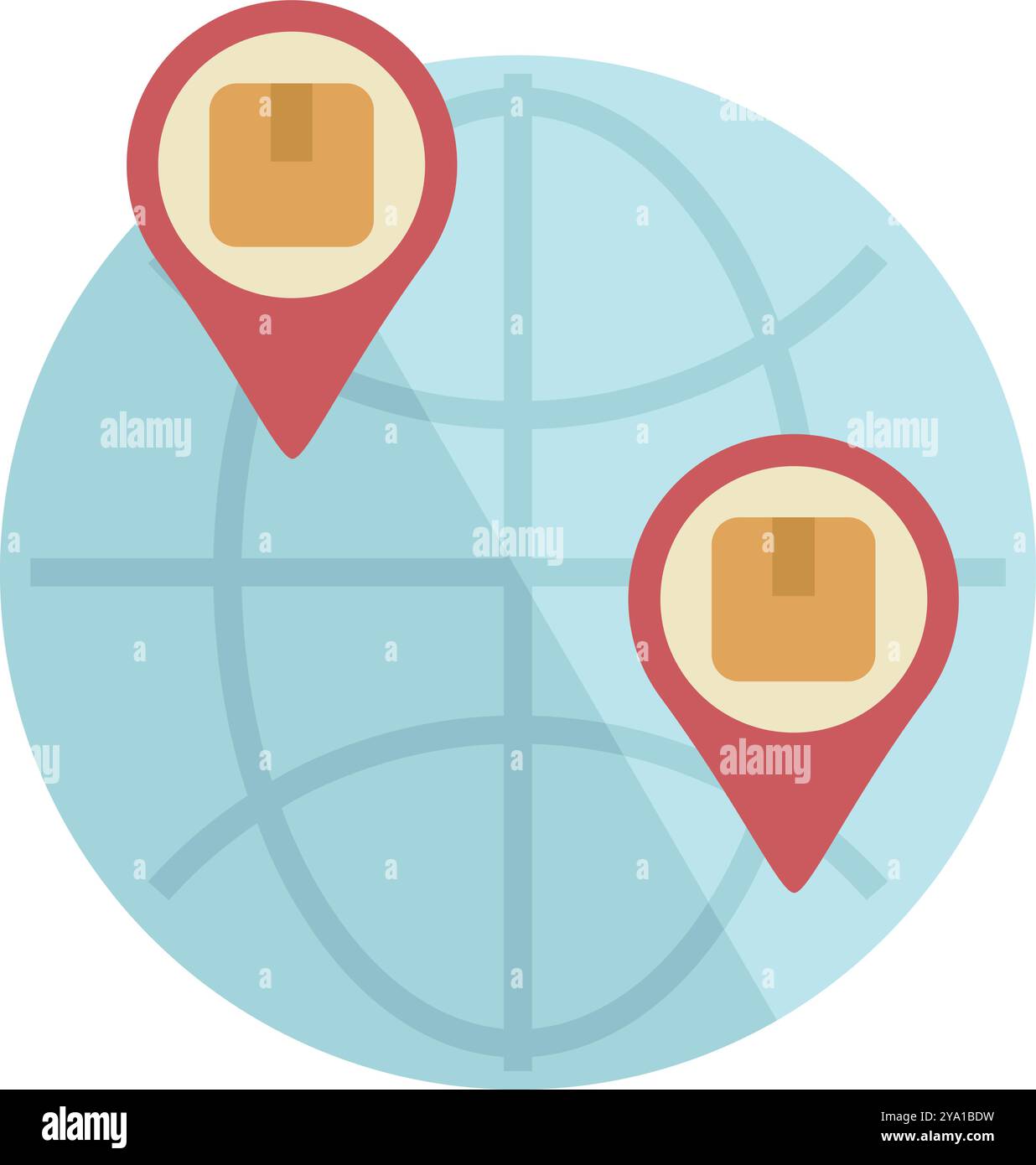 This vector illustration depicts global shipping and logistics with ...