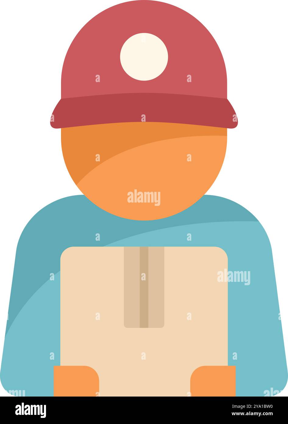 Delivery man holding parcel, delivery service concept icon Stock Vector ...