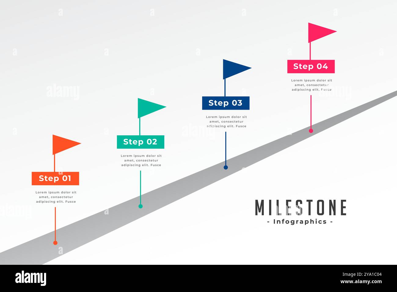 infographic milestone map template visualize data to achieve target ...