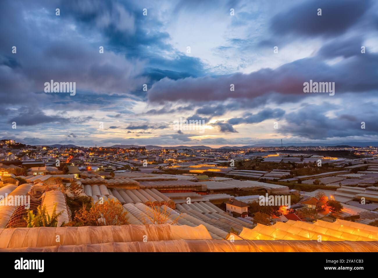 Glass house at sunset in Dalat city, Vietnam Stock Photo - Alamy