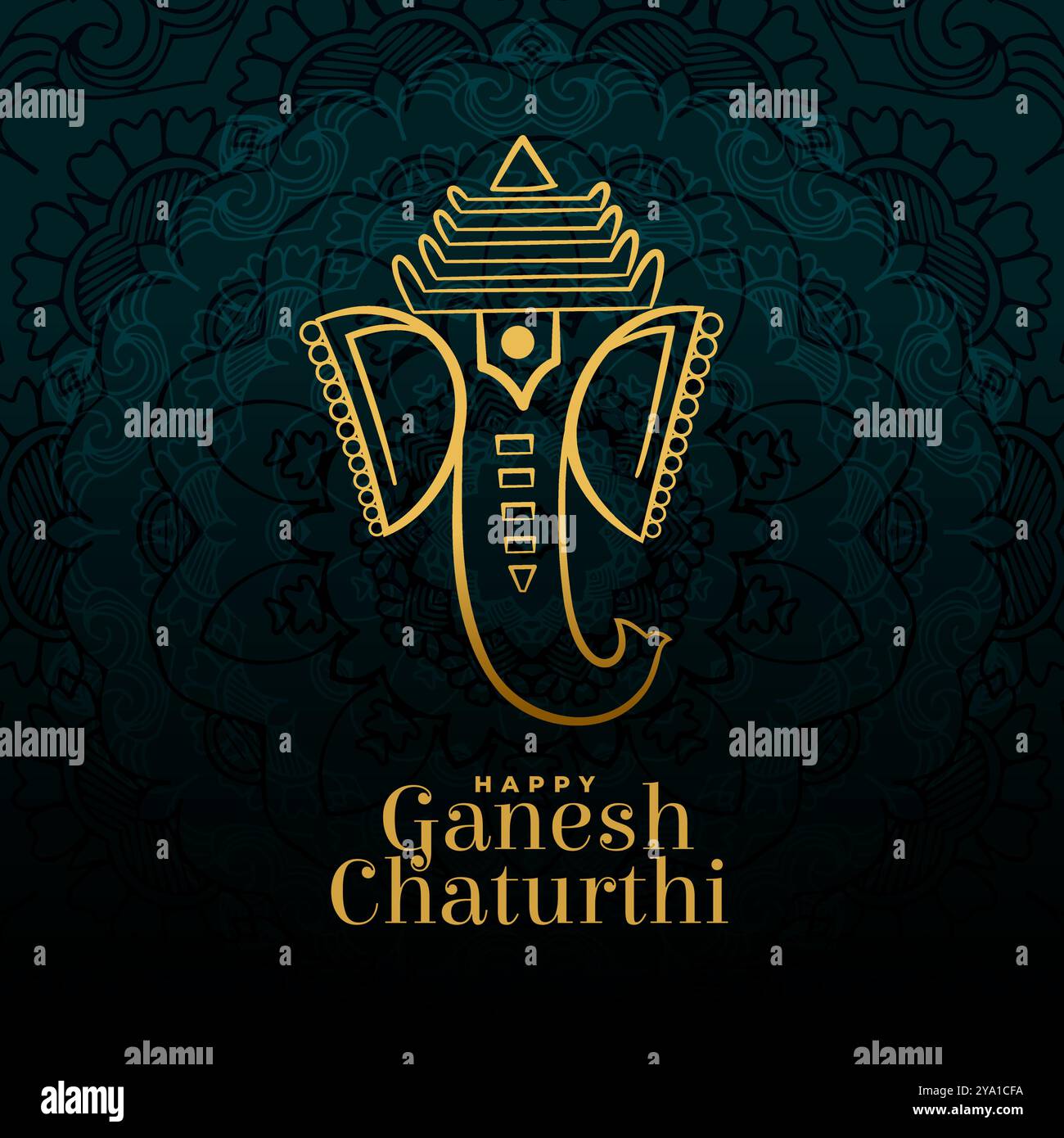 indian festive ganesh chaturthi wishes background design vector Stock ...