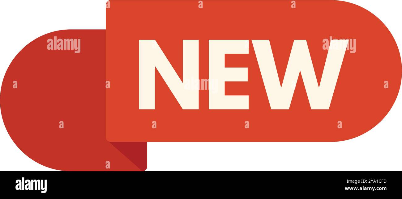 Red rectangular product label with rounded corners sticking out from ...