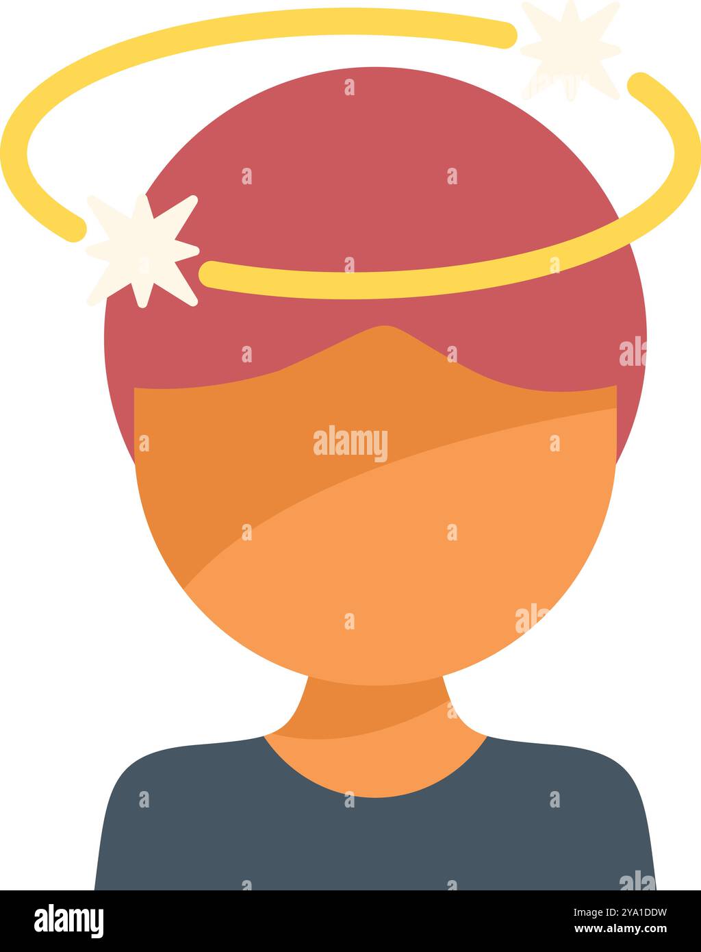 Illustration of a young person feeling dizzy with stars spinning around ...