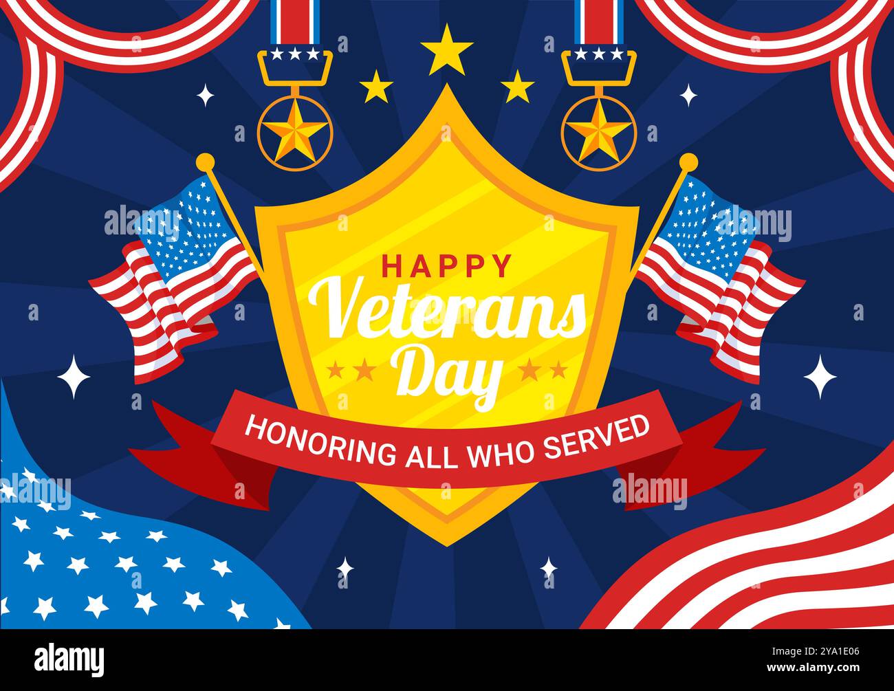 Happy Veterans Day Vector Illustration on November 11 featuring the USA ...