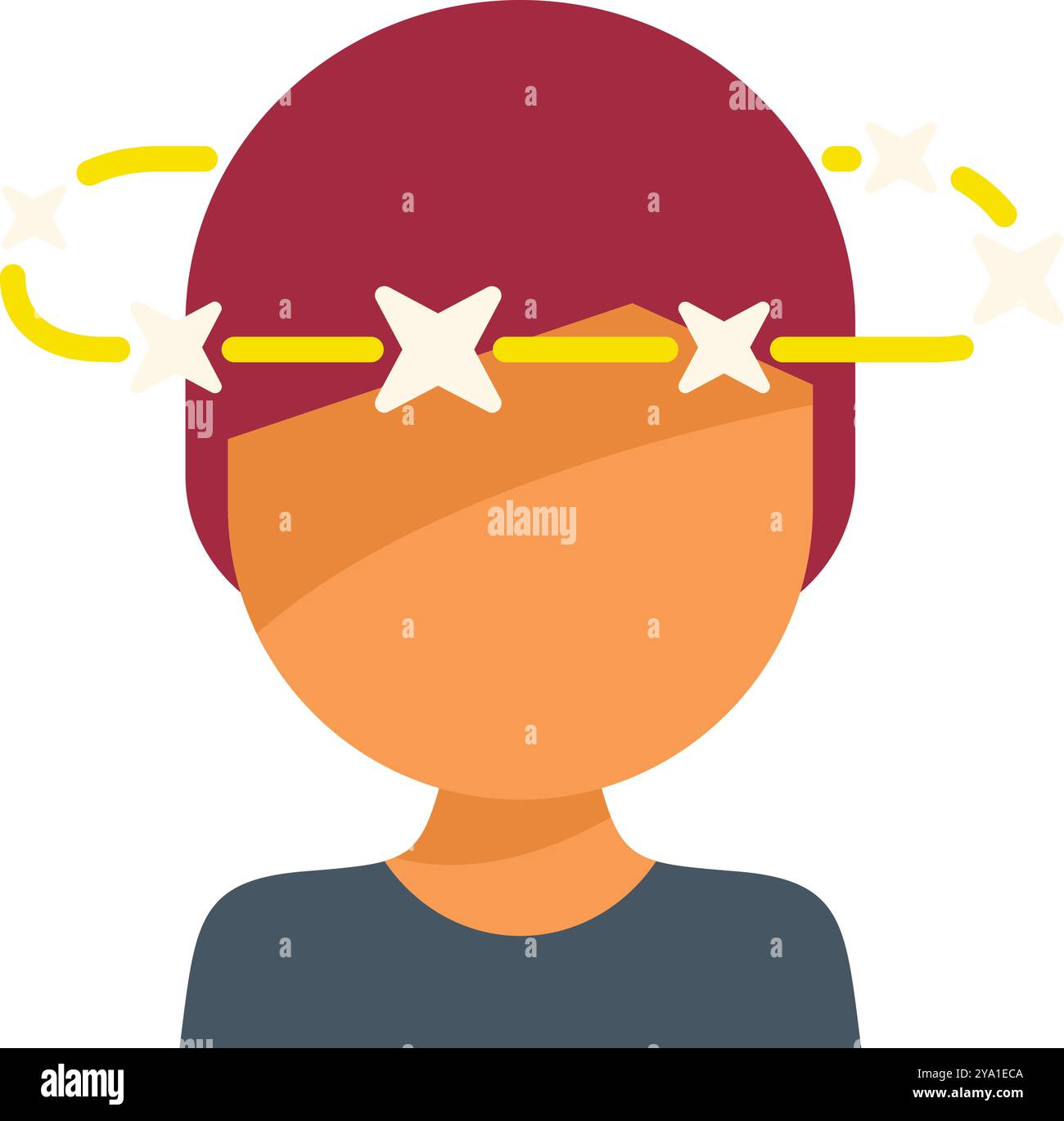 Illustration of a young man feeling dizzy with stars spinning around ...