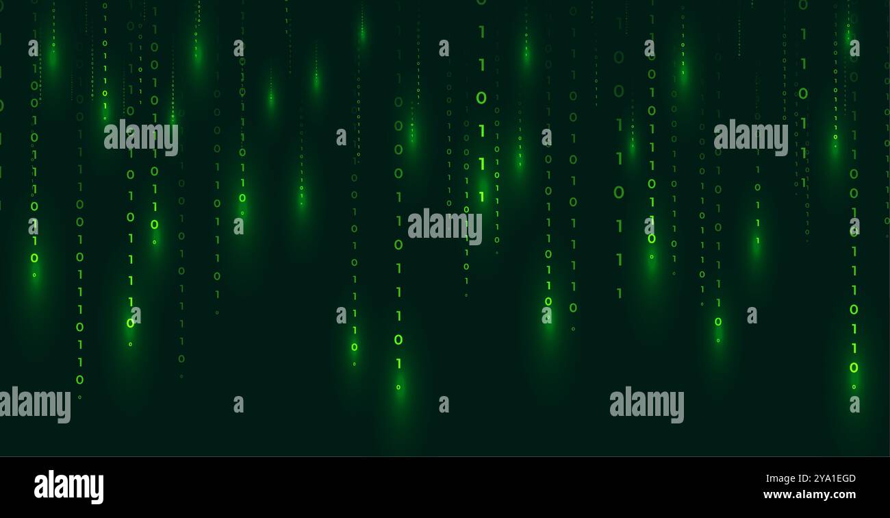 digital binary code matrix banner with falling numbers design vector Stock Vector Image & Art ...